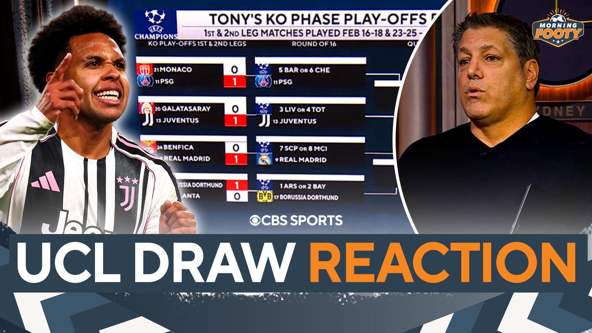 UCL Draw REACTION: KO Phase Play-off PREDICTIONS - Morning Footy Stream ...