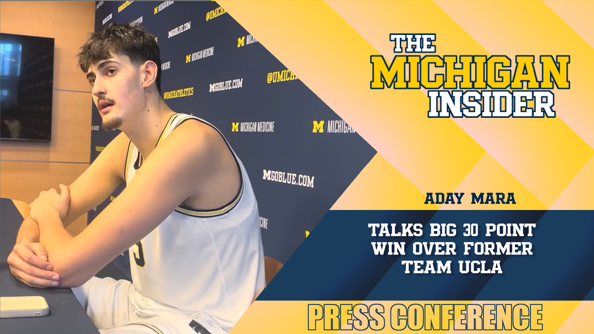 TMI - Michigan Basketball Postgame Presser - Aday Mara talks big 30 ...