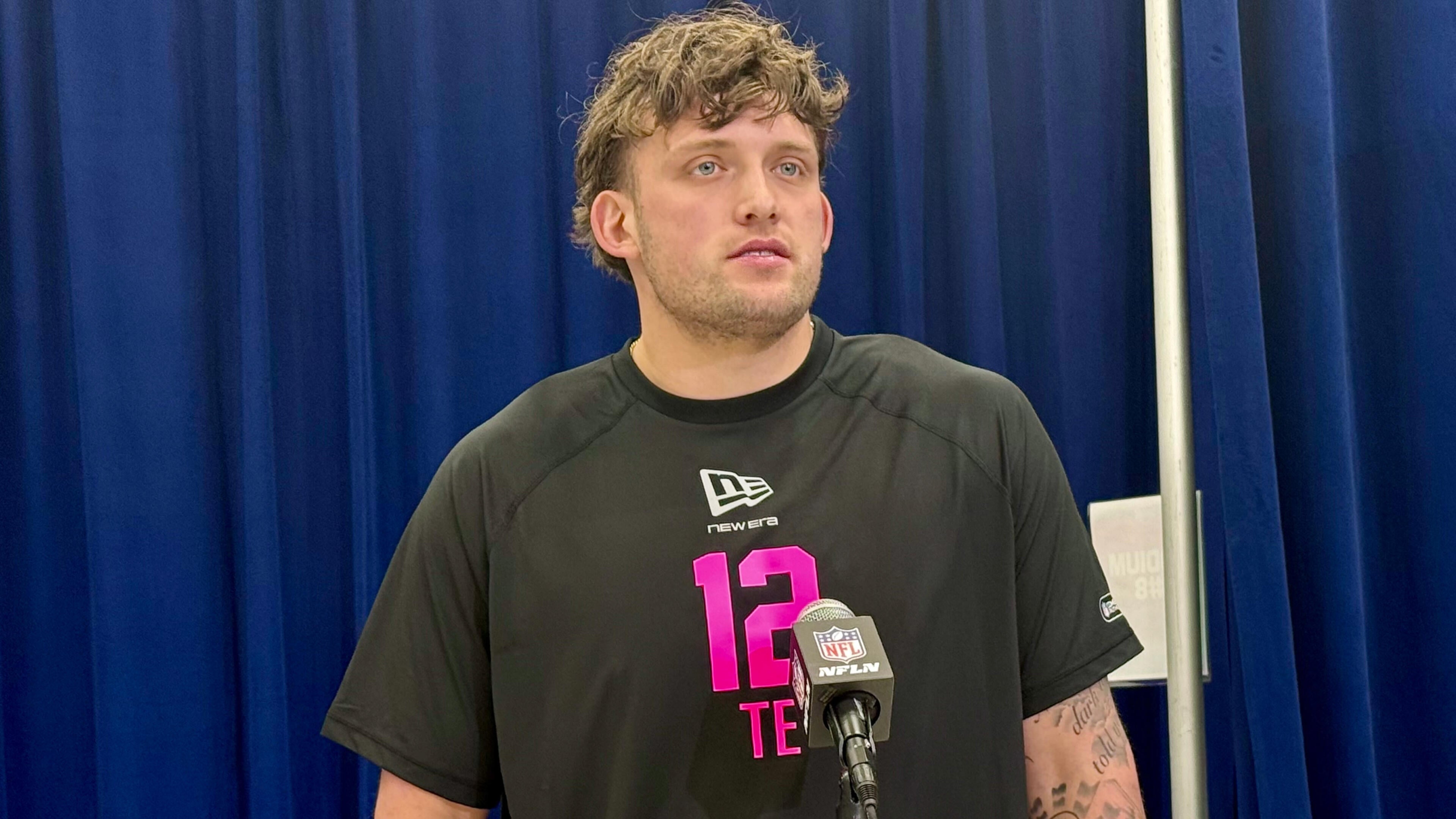 Miles Kitselman crosses paths with Joey Aguilar at NFL Scouting Combine ...