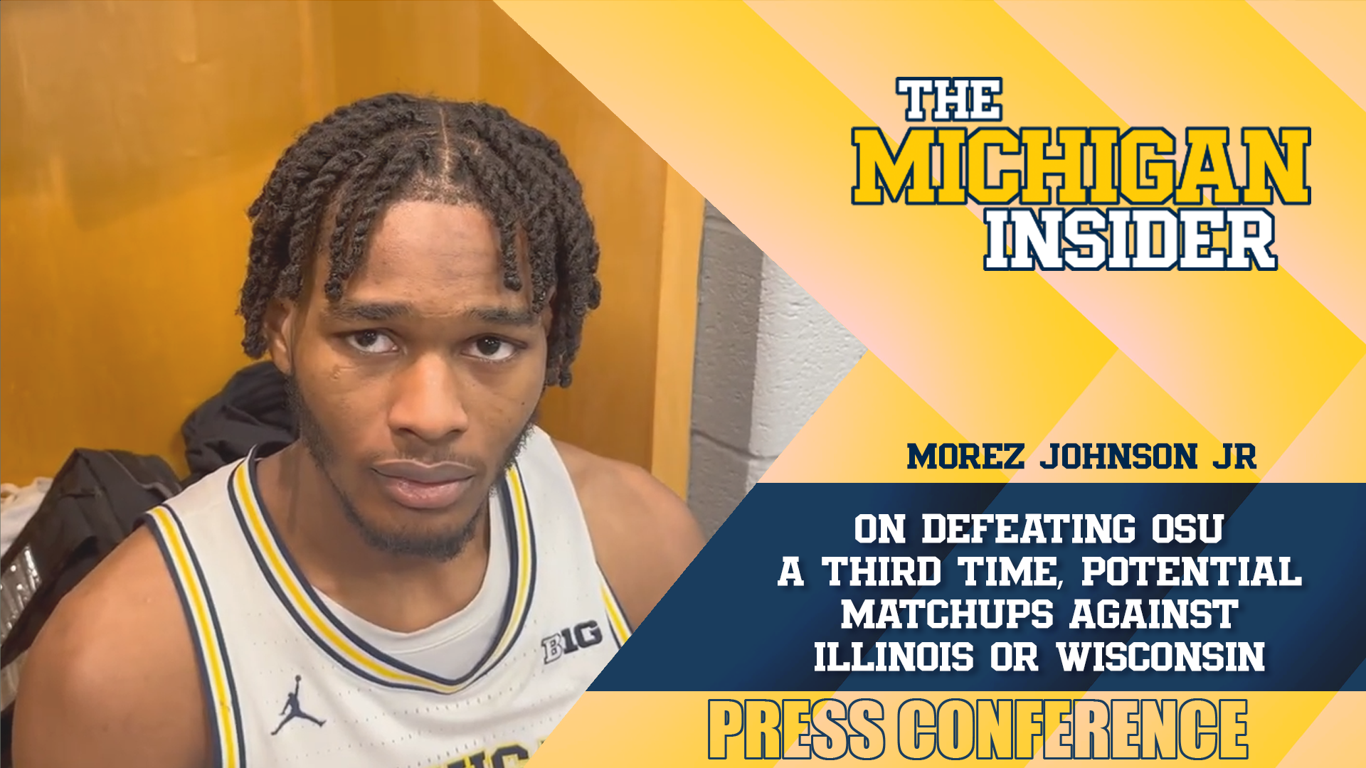 TMI - Michigan Basketball Postgame Morez Johnson Jr. on defeating OSU a ...