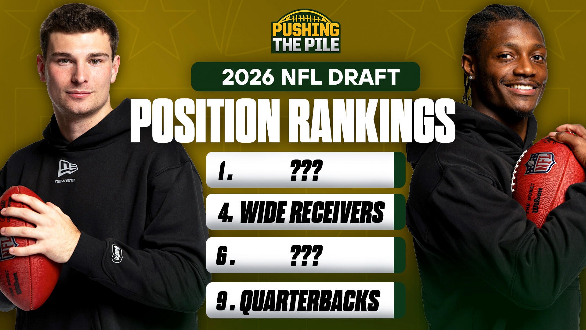 Pushing The Pile - Ranking EVERY 2026 NFL Draft Position Group Stream ...