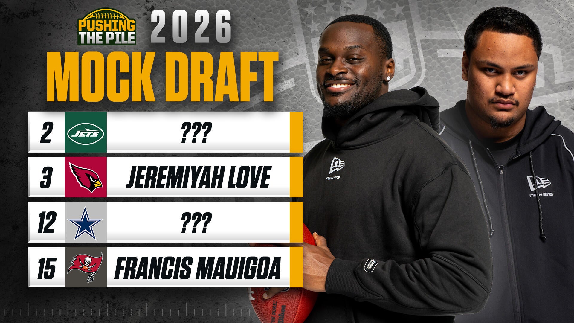 Pushing The Pile - UPDATED 2026 NFL Mock Draft | 13 Days From Draft ...