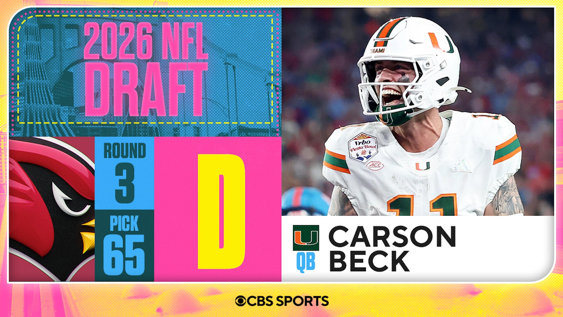2026 NFL Draft Grades: Cardinals Select Carson Beck No. 65 Stream of ...