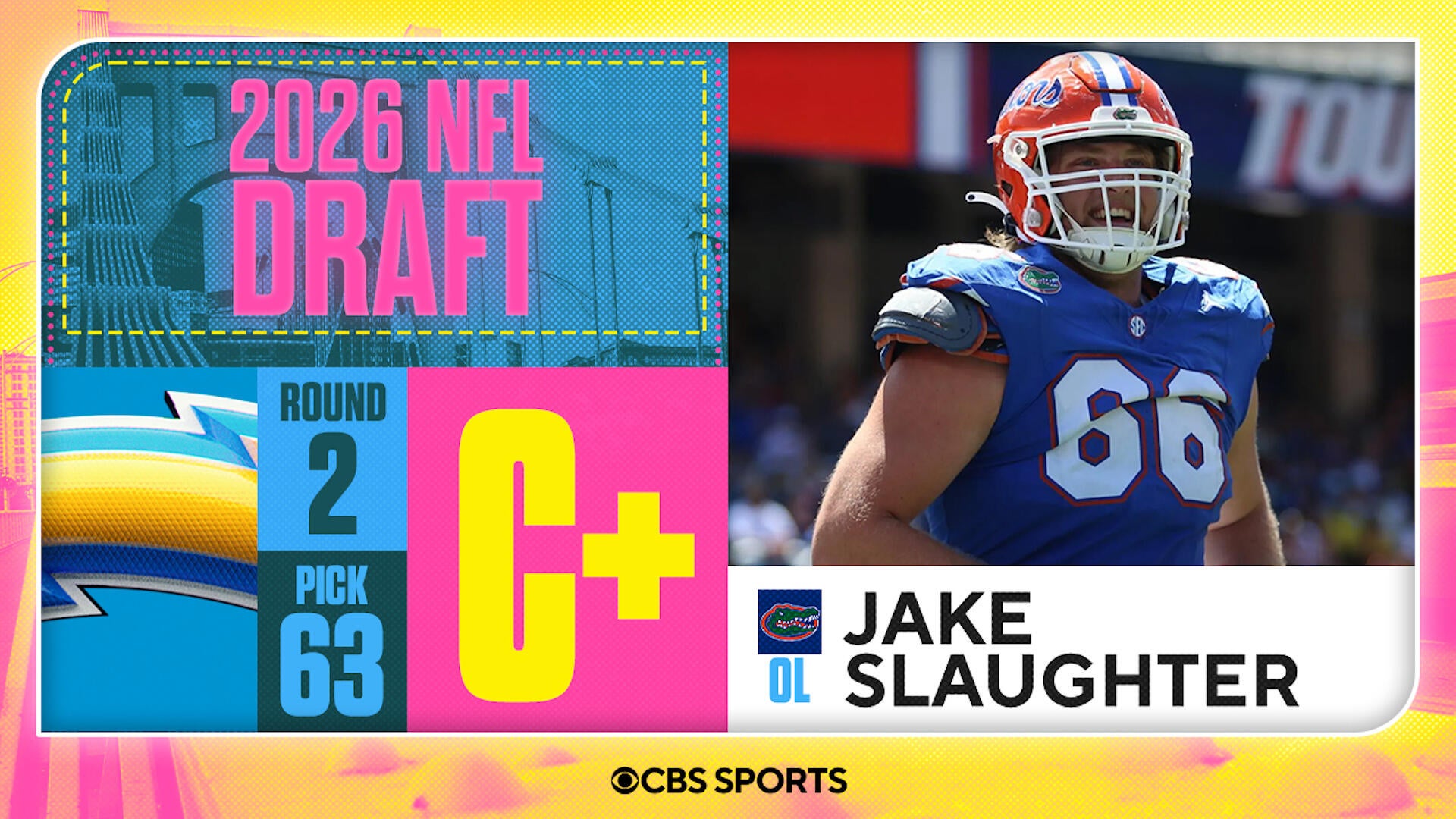 2026 NFL Draft Grades: Chargers Select Jake Slaughter No. 63 Stream of ...