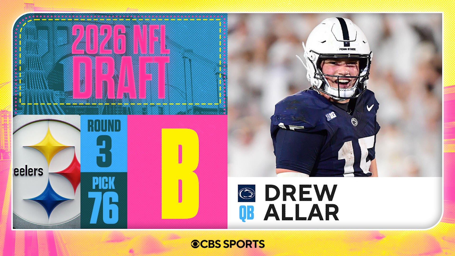 2026 NFL Draft Grades: Steelers Select Drew Allar No. 76 Stream of ...