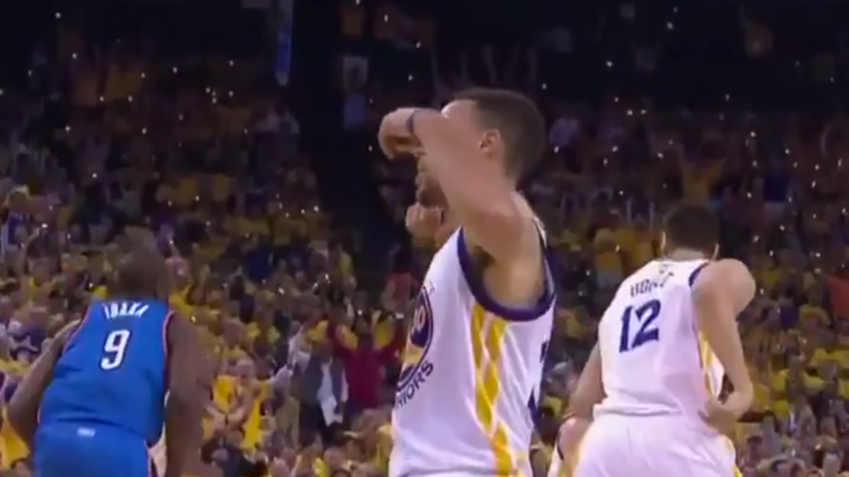 WATCH: Steph Curry with the strong finish and the flex against Thunder ...