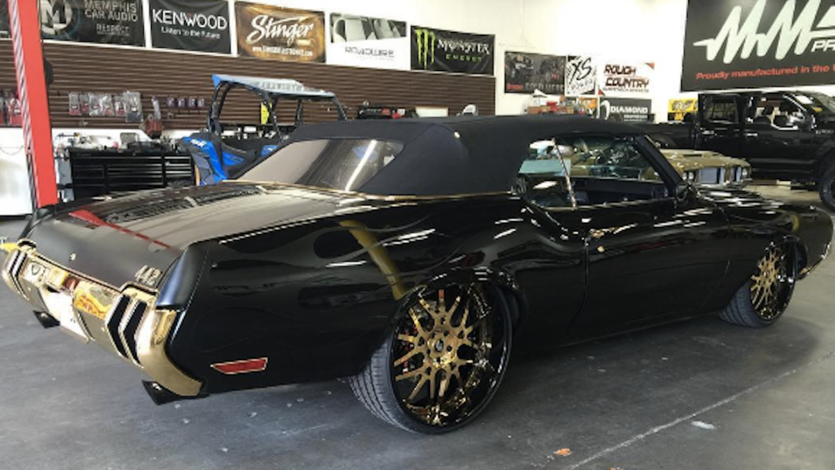 LOOK: Cam Newton's custom '70 Olds is gold-plated and absolute fire ...