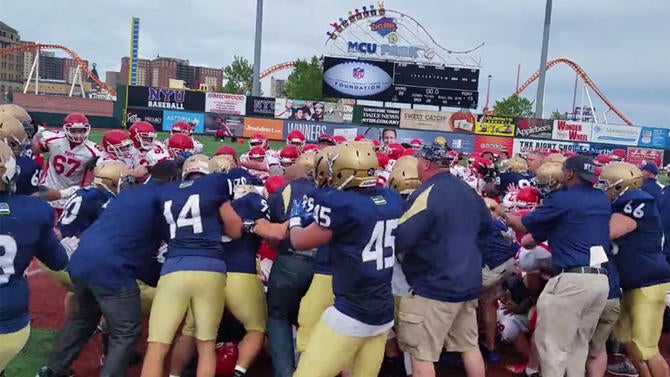 LOOK: Bloody brawl breaks out at NYPD-FDNY charity football game ...