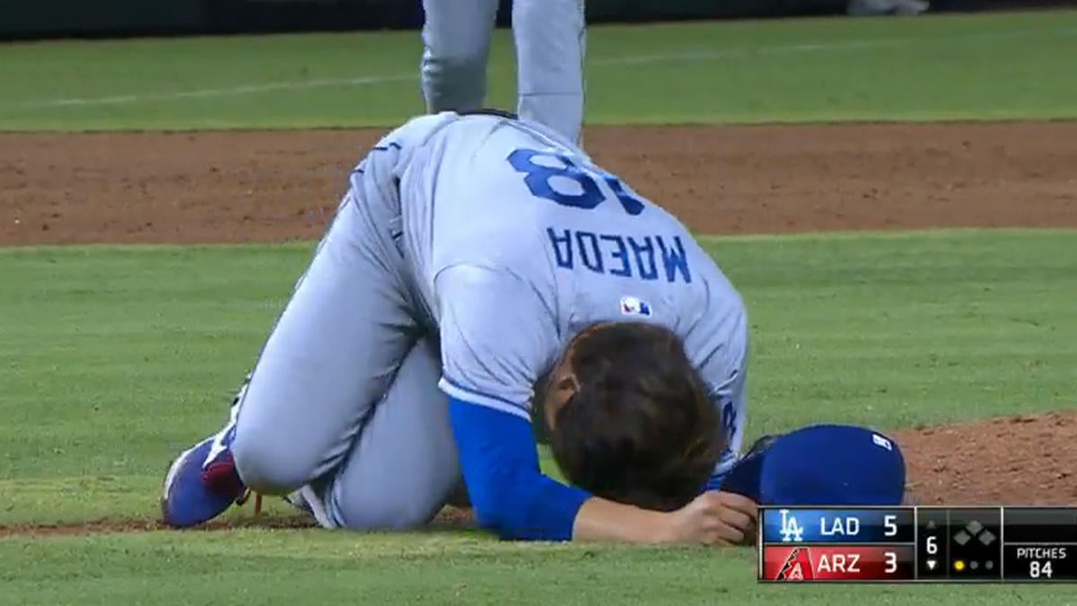 WATCH: Kenta Maeda takes a brutal-looking shot to the leg on a ...