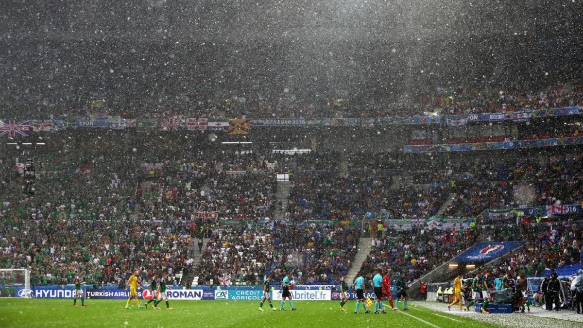 LOOK: Euro 2016 match stopped because of massive hail storm - CBS Sports