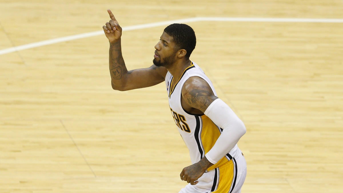 WATCH: Pacers' Paul George kicks ball into stands, hits fan, gets ...