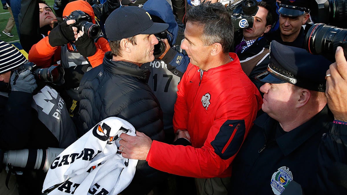 Michigan's Jim Harbaugh says 'controversy follows' former Ohio State ...