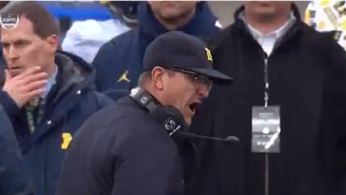 Watch as Jim Harbaugh goes ballistic, destroys his headset after an ...