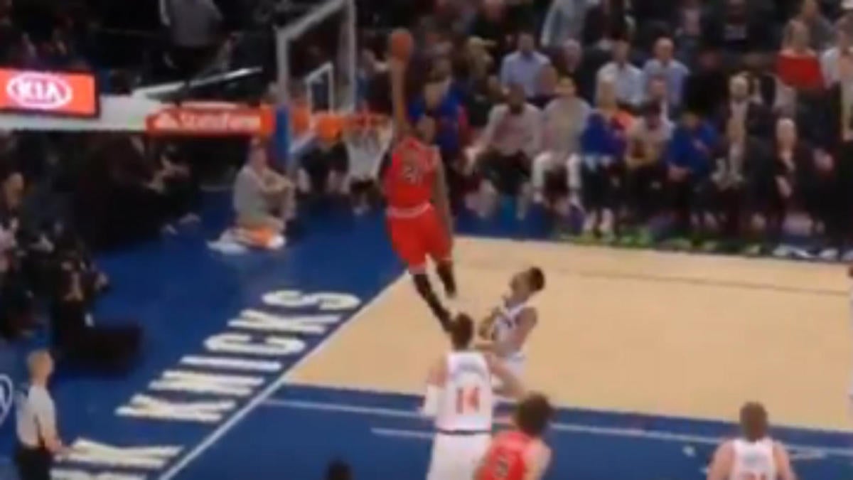 WATCH: Jimmy Butler reaches up to the top shelf to throw down an alley ...