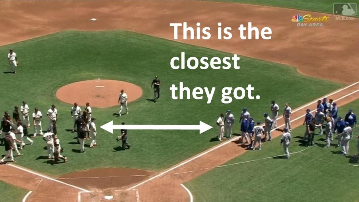 LOOK: The Giants and Dodgers just had the wimpiest bench-clearing ...