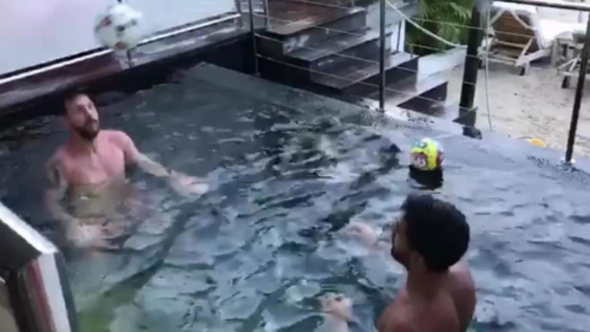 WATCH: Luis Suarez crashes Lionel Messi's honeymoon to play soccer in ...