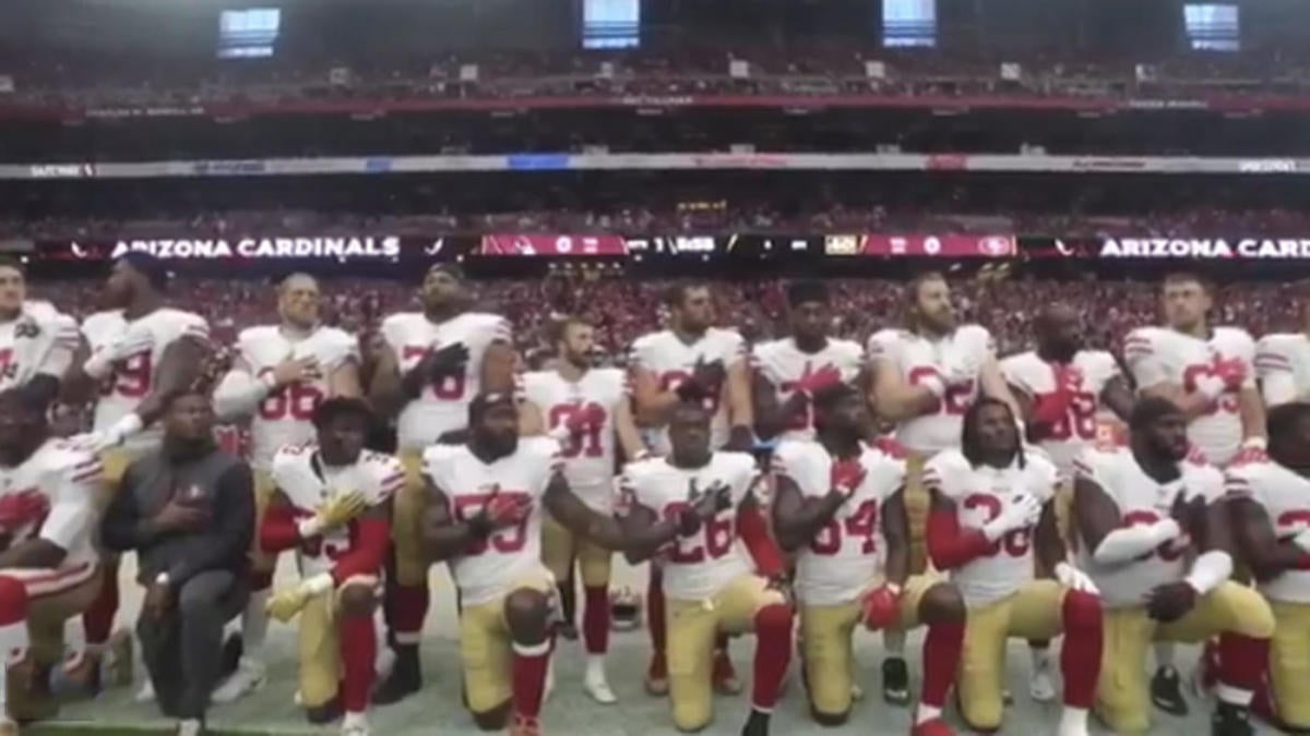 LOOK: Here's how the 49ers displayed unity during the national anthem ...