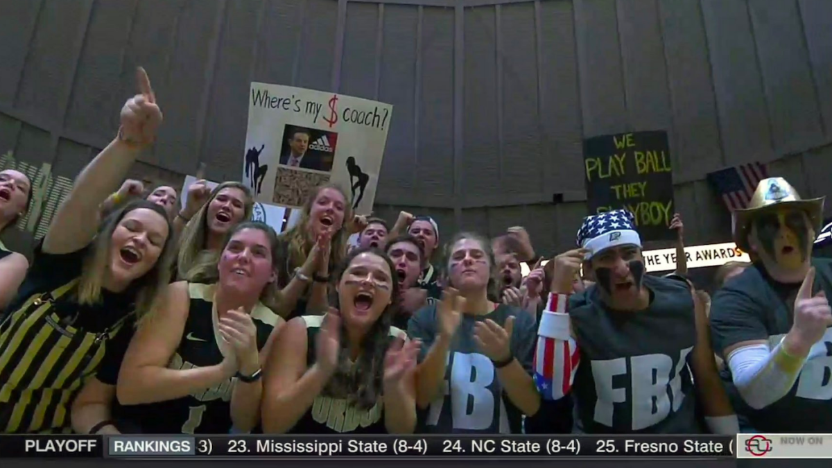 LOOK: Purdue student section subtly trolls Louisville with 'FBI' shirts ...