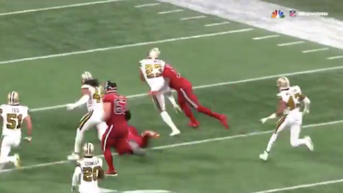 LOOK: Julio Jones destroys Saints rookie after interception in wild ...