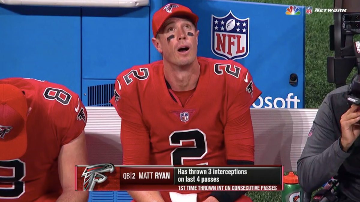 WATCH: Matt Ryan melts down, throws three interceptions in four pass ...