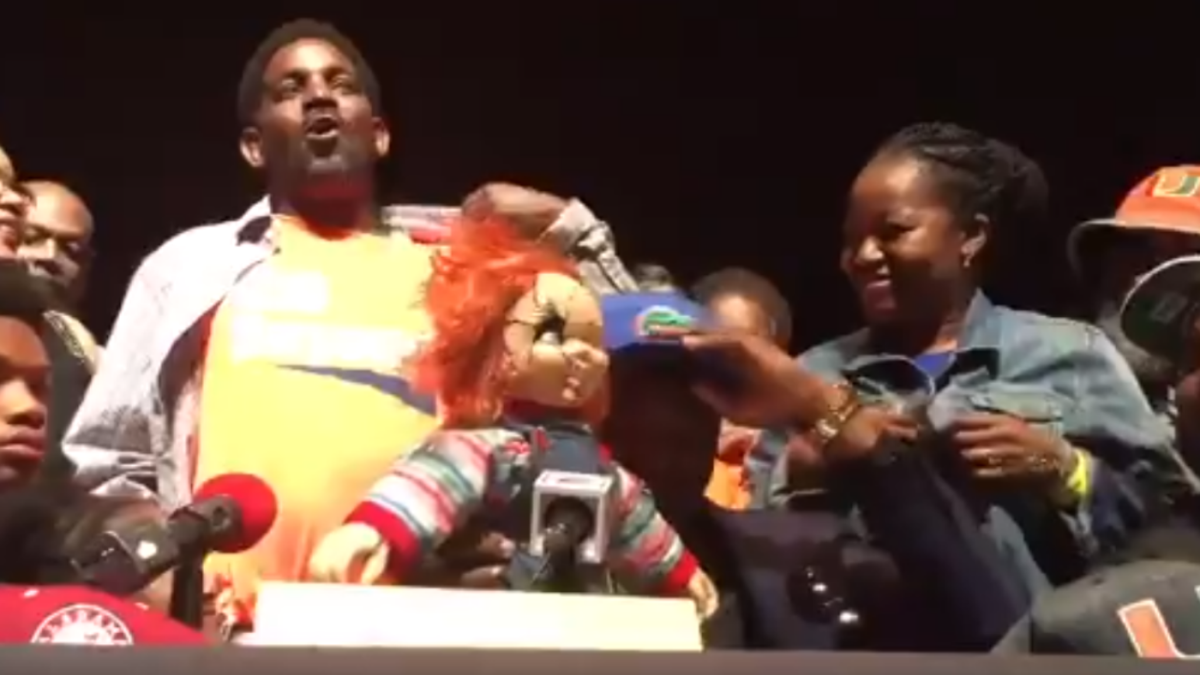 WATCH: Four-star recruit Andrew Chatfield uses Chucky doll to choose ...