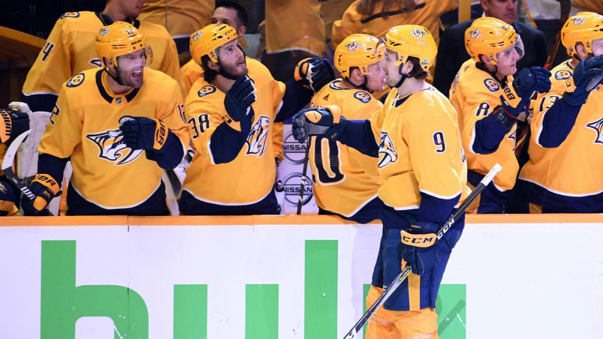LOOK: Filip Forsberg sends a puck through Samuel Girard's legs en route to filthy Predators goal ...