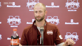 Mississippi State assistant Matt Brock breaks down outside linebackers ...