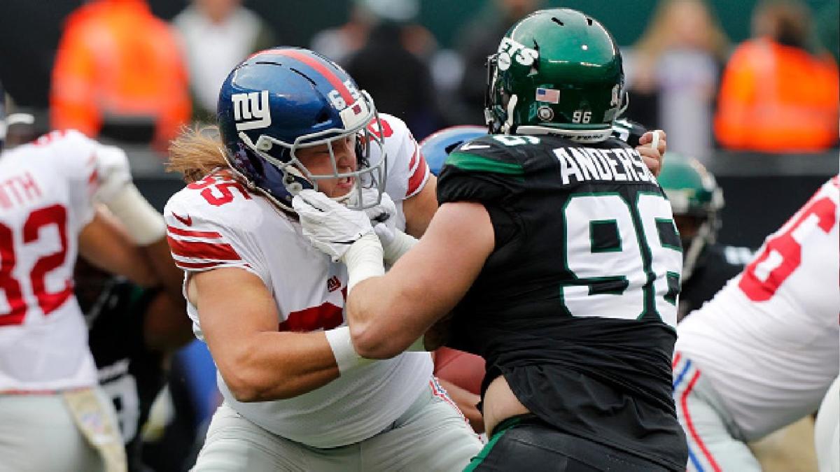 Giants' Nick Gates returns to practice more than year after suffering ...