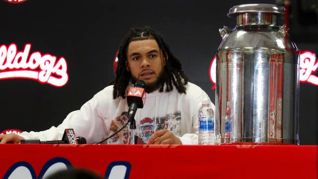 Fresno State senior Levelle Bailey reacts to his first Milk Can win