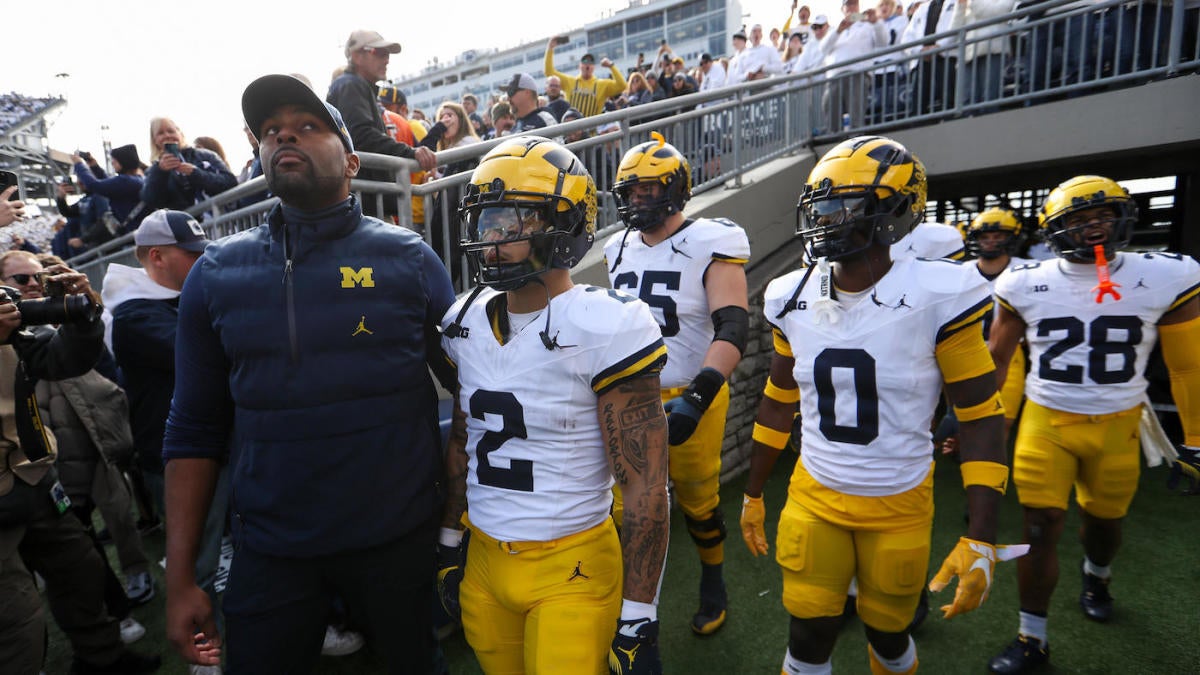 WATCH: Michigan's Sherrone Moore dedicates win over Penn State to Jim ...