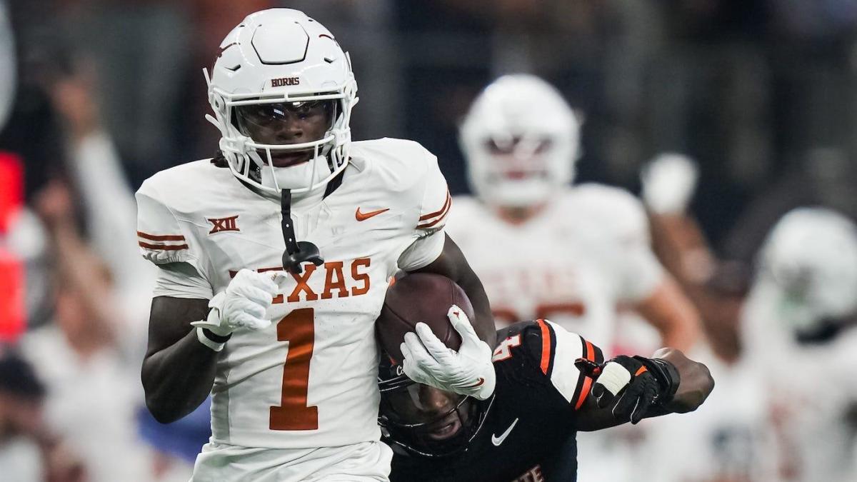 Xavier Worthy injury: Texas star WR exits 2023 Big 12 Championship Game ...