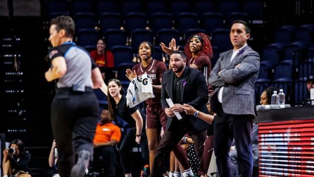 Coach Sam Purcell and Lady Bulldog Darrione Rogers press conference