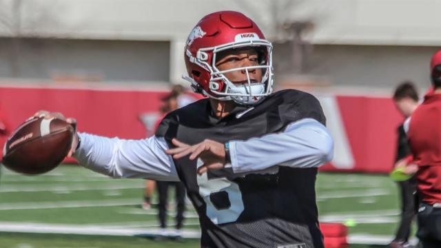 Sam Pittman hopes to wrap up QB battle by end of spring practice