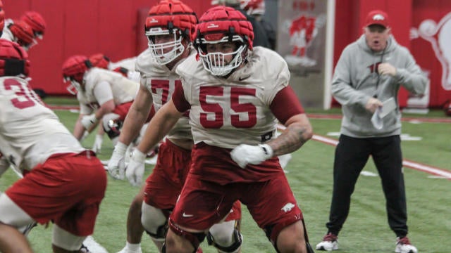 Arkansas offensive line counting on improvement in 2024