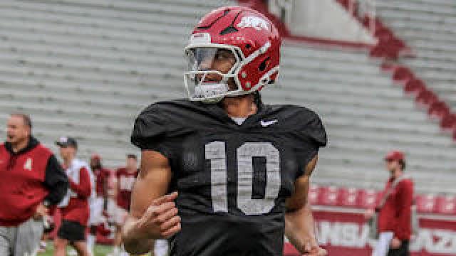 Sam Pittman on Taylen Green's spring progress