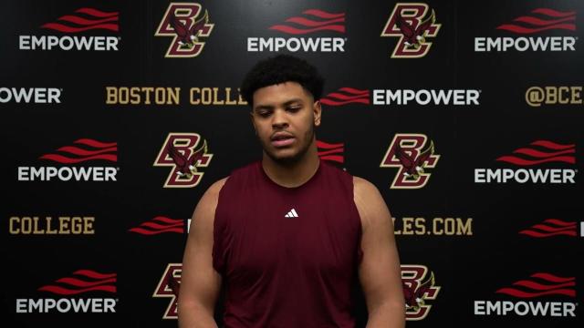 Boston College tight end Jeremiah Franklin discusses practice