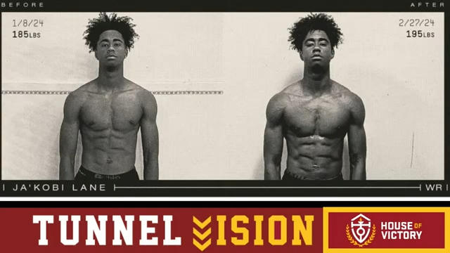 Wide receiver Ja'Kobi Lane packed on the muscle this off-season