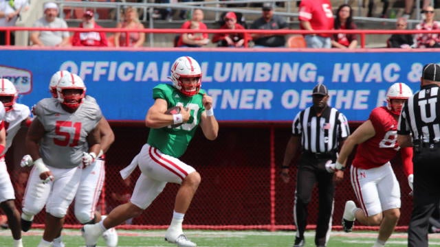 Husker quarterback Heinrich Haarberg shows off improvement this spring