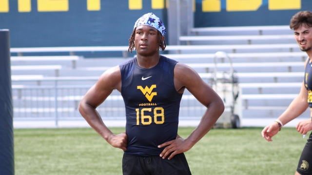 Princeton WV star Daniel Jennings at WVU Football camp