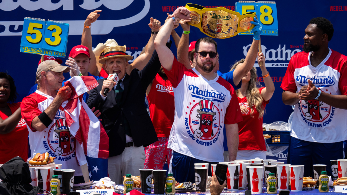 2024 Nathan's Hot Dog Eating Contest winner: Patrick Bertoletti takes ...