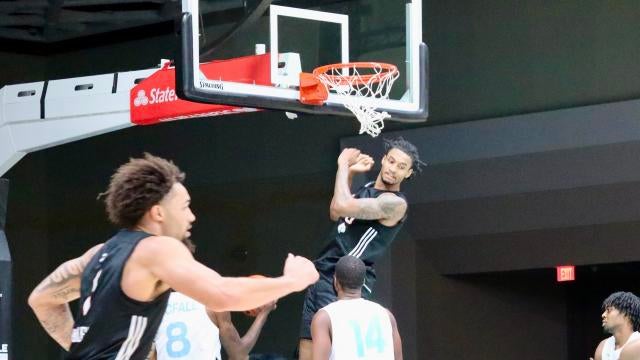 James Scott talks after Louisville's two exhibition games in The Bahamas