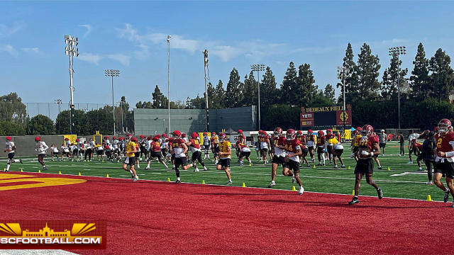 Sights and Sounds from USC fall camp with a peek at offensive line drills