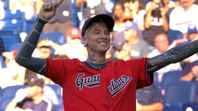 Machine Gun Kelly Throws 1st Pitch Into Stands