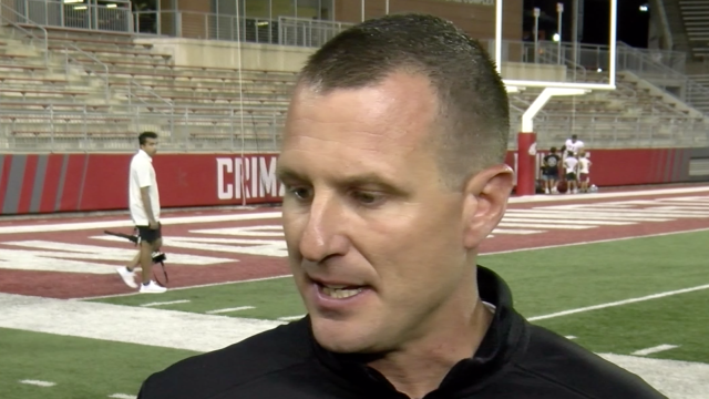 90 seconds with Jake Dickert on running back battle and helmet ...