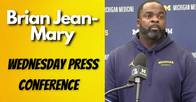 Michigan LB Coach Brian Jean Mary talks Jaishawn Barham and matchup ...