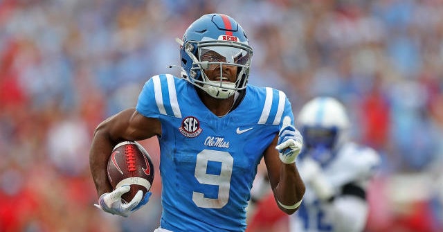 Ole Miss wide receiver Tre Harris ruled out for today's game with Oklahoma