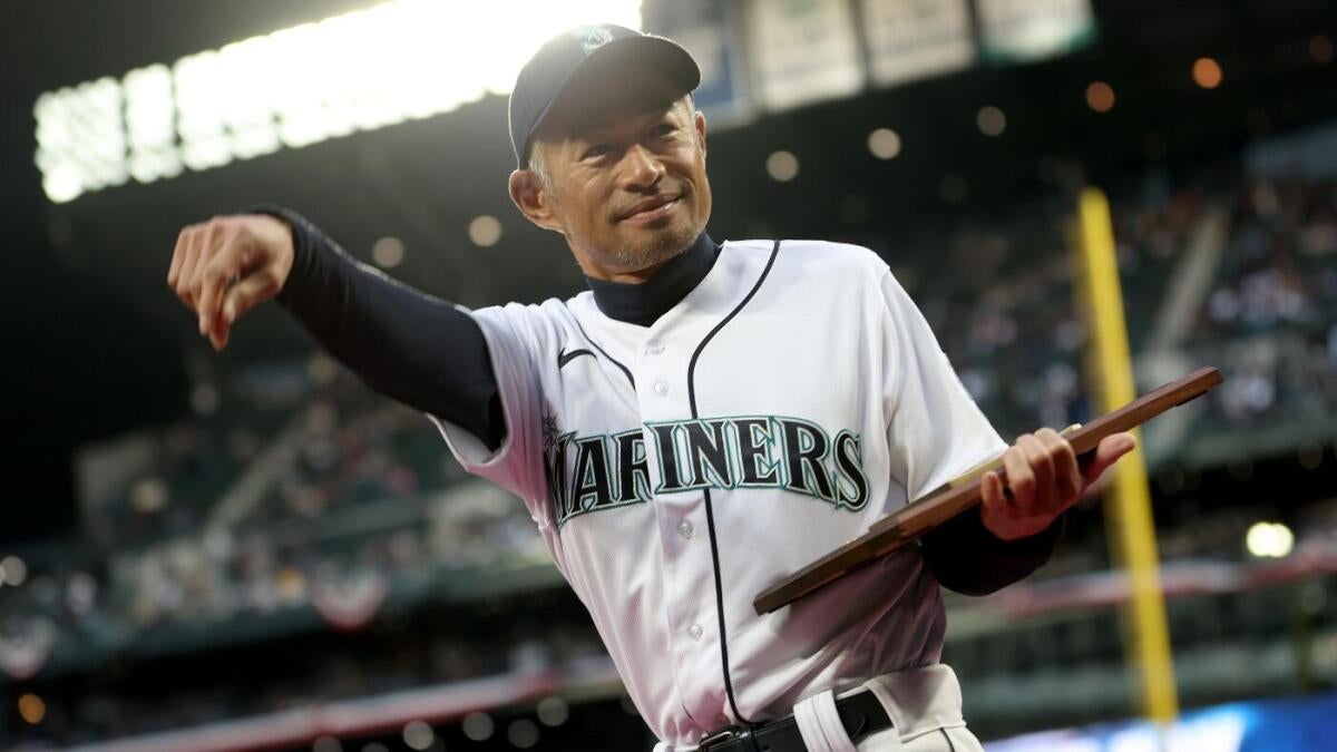Watch as Ichiro Suzuki rips in his Opening Day first pitch for the Mariners at 84 mph - CBS Sports