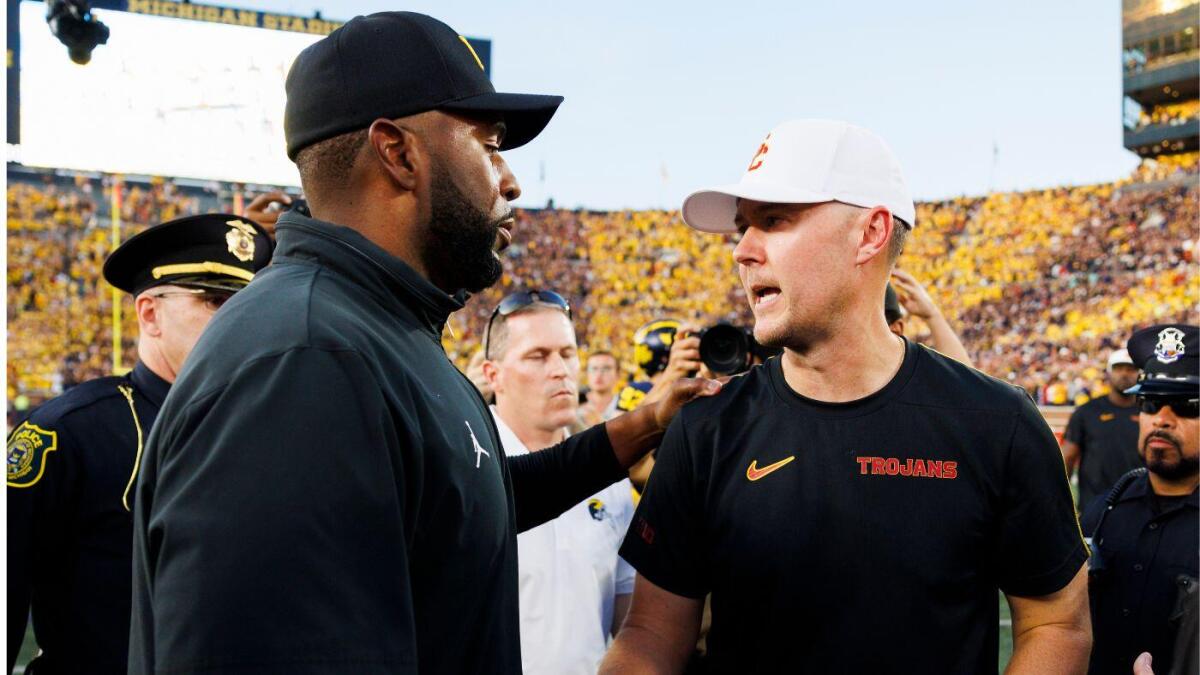 Lincoln Riley shrugs off Sherrone Moore's claim of Michigan causing USC ...